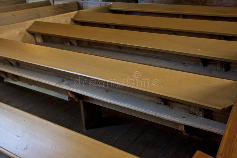 Old church benches stock image. Image of wooden, bench - 79094425