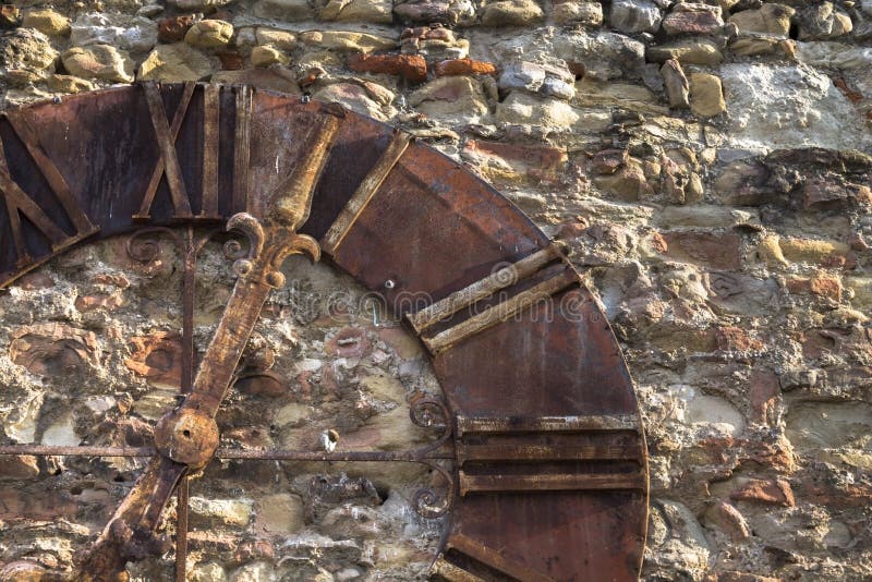Old church clock on a wall stock photo. Image of vintage - 90416588