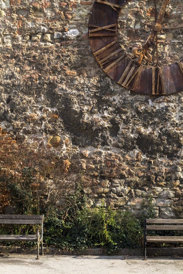 Old church clock on a wall stock photo. Image of pattern - 90416604