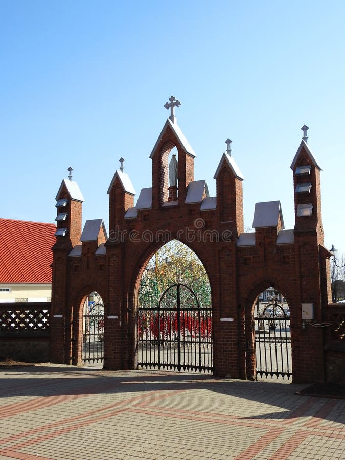 Church Gate and Easter Tree, Lithuania Stock Image - Image of crosses ...