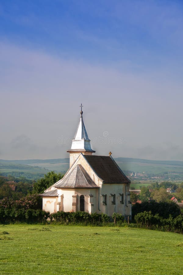 Old church on the hills stock image. Image of romania - 56212785