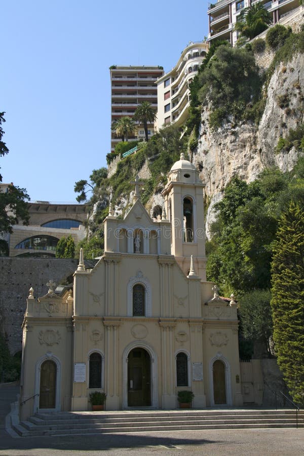 Old church in Monaco stock image. Image of mediterranean - 13664787