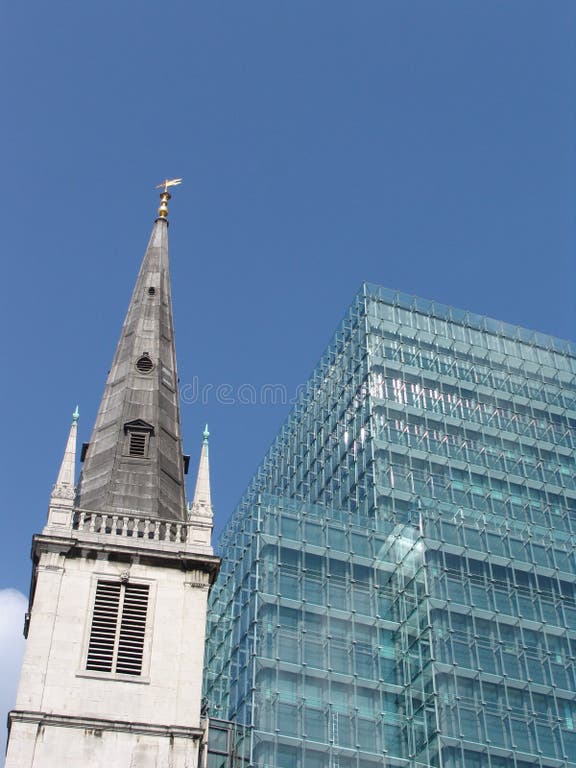 Old Church and New Building Stock Image - Image of windows, church: 2303655