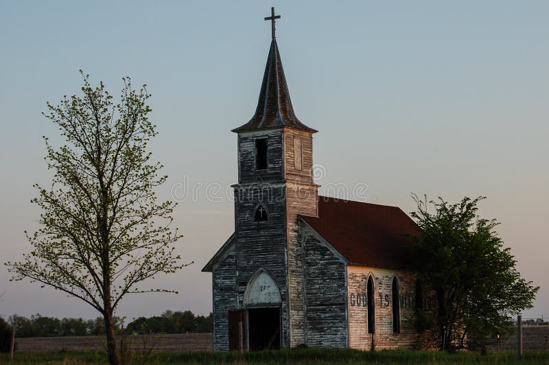 Old Church on the Prairie stock photo. Image of building - 28505186