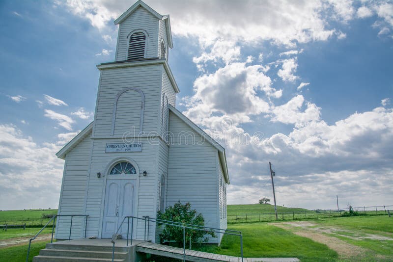 A Old Church On The Kansas Prairie Stock Image - Image of morning ...