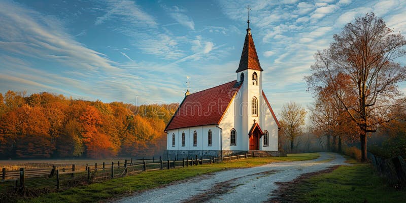 Old Church in a Rural Setting, Symbolizing Faith and Historical ...