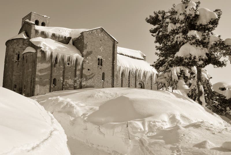 Old church with snow stock photo. Image of wall, outdoor - 33125100