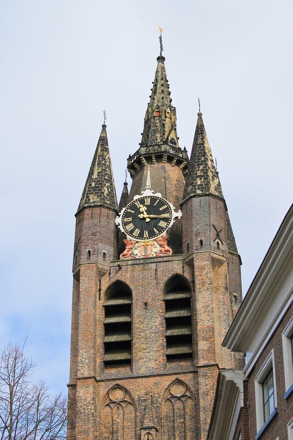 The Old Church Tower in Delft. Stock Photo - Image of europe ...