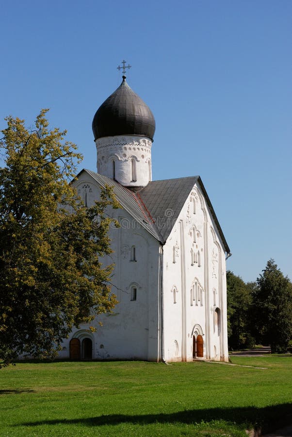 Old Church in Velikiy Novgorod Stock Photo - Image of grass ...
