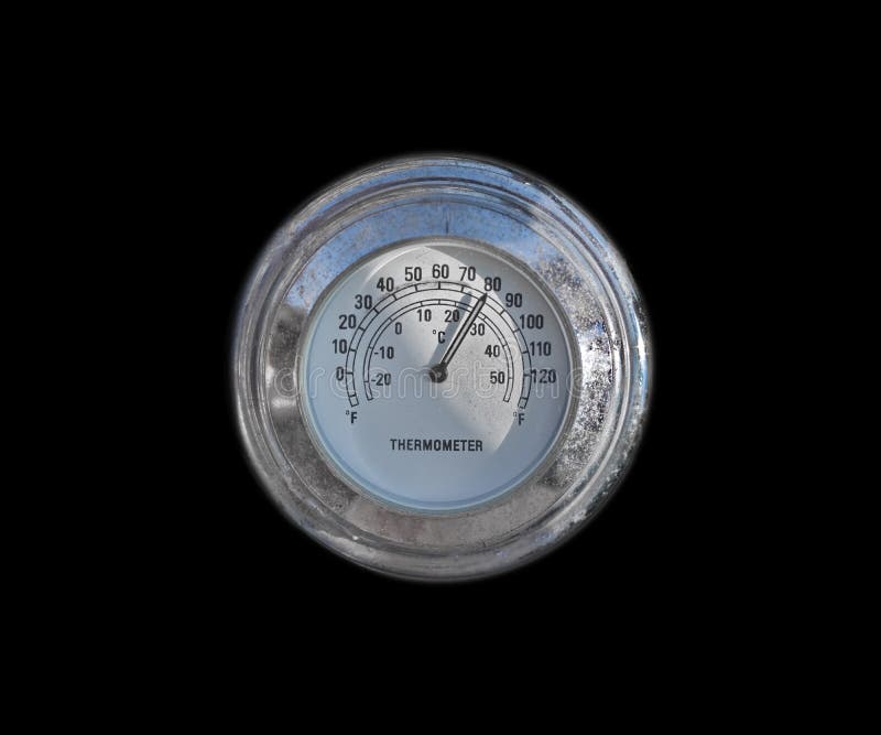 Old Circular Celsius Thermometer Isolated Stock Image - Image of coffee ...