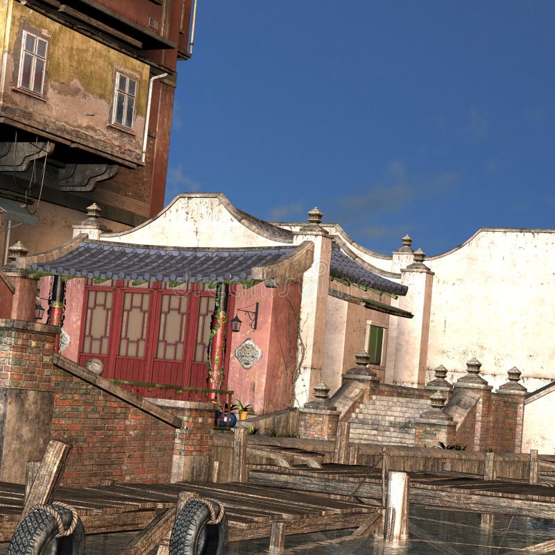 Old City in China stock illustration. Illustration of town - 48395162