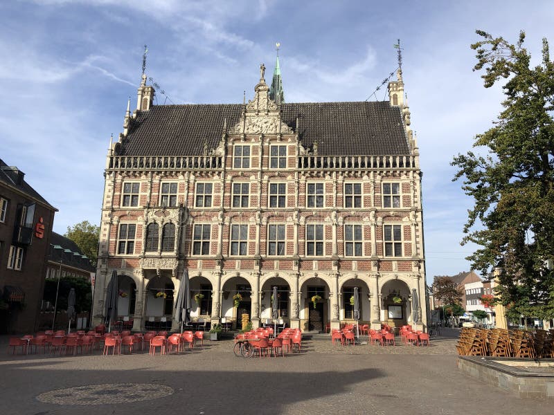 Old city hall in Bocholt editorial stock photo. Image of chair - 186307698