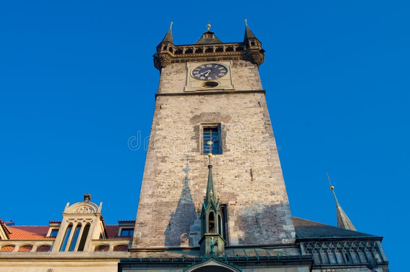 Old City Hall Clock Tower, Prague, Bohemia Stock Image - Image of ...