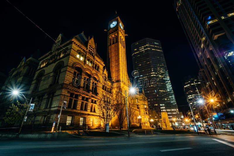 Old City Hall at Night, in Downtown Toronto, Ontario. Stock Photo ...