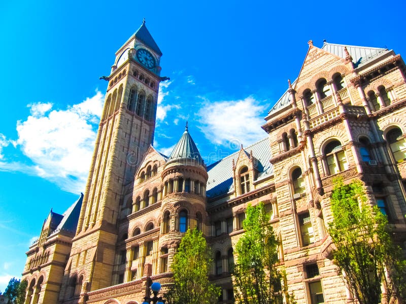 Old City Hall Toronto Gothic Style Under Sunset Light Stock Photos ...