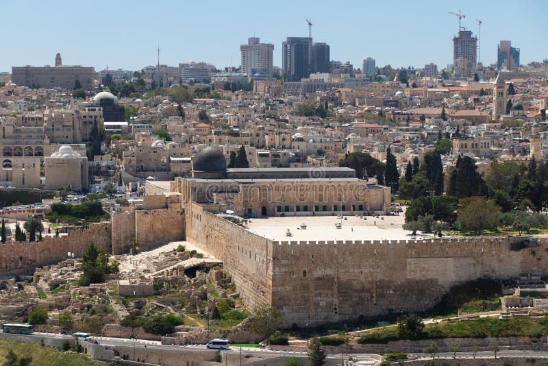Old City of Jerusalem. Al Aqsa Mosque. Stock Image - Image of islam ...