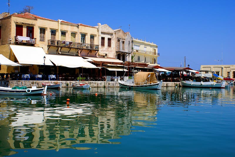 View of Rethymno, Crete stock image. Image of resort - 11068947