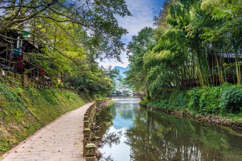 Old city in Sichuan china stock image. Image of summer - 148540287