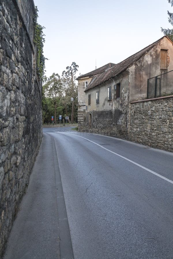 Old City Streets and Buildings Stock Image - Image of morning, lantern ...