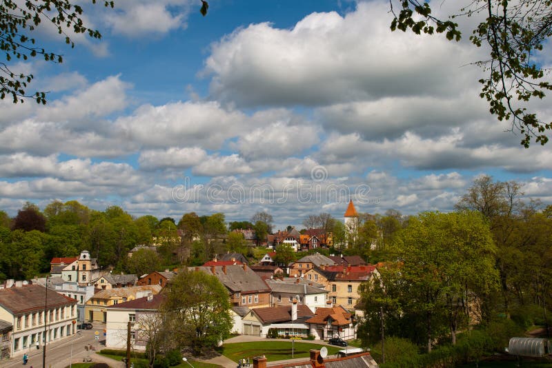 Old city Talsi in Latvia stock photo. Image of brick - 20258674