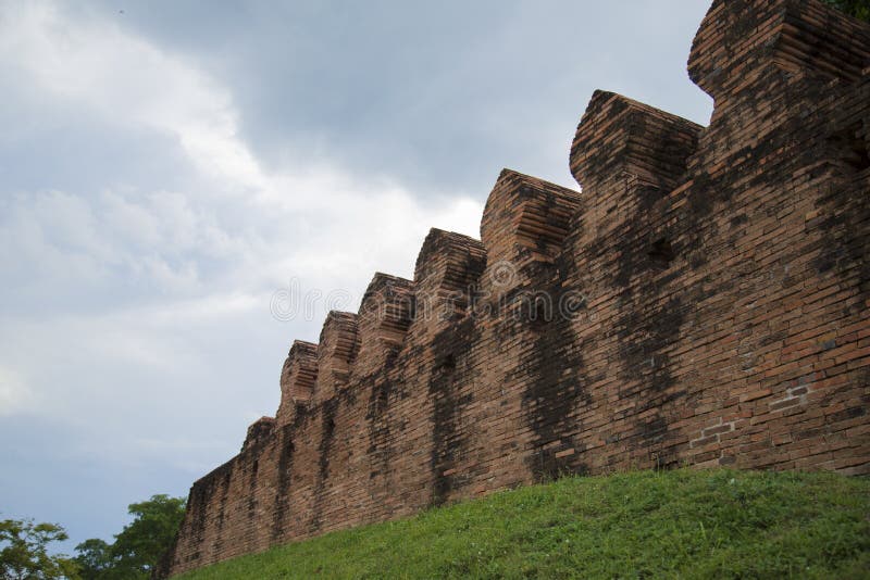 Old City Wall Made Up of Lots of Bricks Stock Image - Image of ...
