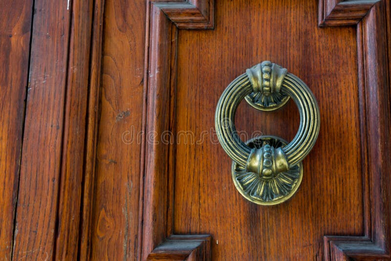 Old Clapper on Wooden Old Door Stock Photo - Image of medieval, italy ...