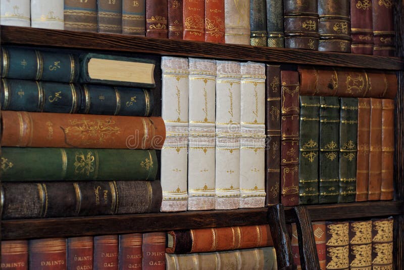 Old Classic Books on Bookshelf Stock Image - Image of book, data: 11305689