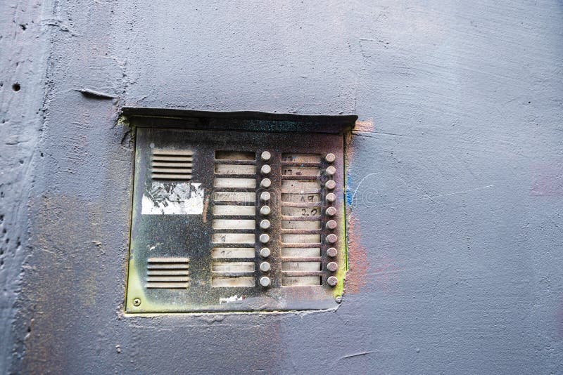 Old classic intercom stock image. Image of panel, safety - 252190973