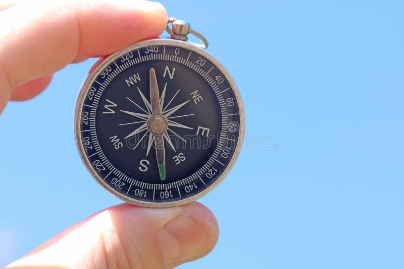 Classic Navigation Compass on Natural Background As Symbol of Tourism ...