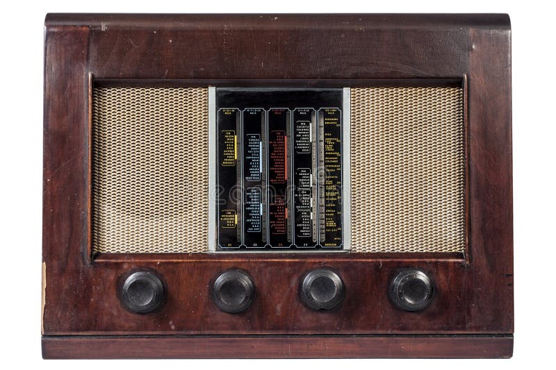 Old Classic Radio Vintage Isolated Stock Image - Image of tech ...
