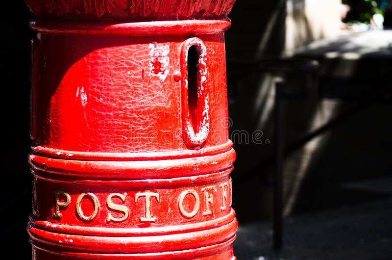 Old Classic Red Mail Post Box in Close Up. Stock Photo - Image of ...