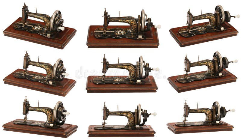 Old Classic Sewing Machine (different Angles) Stock Photo - Image of ...