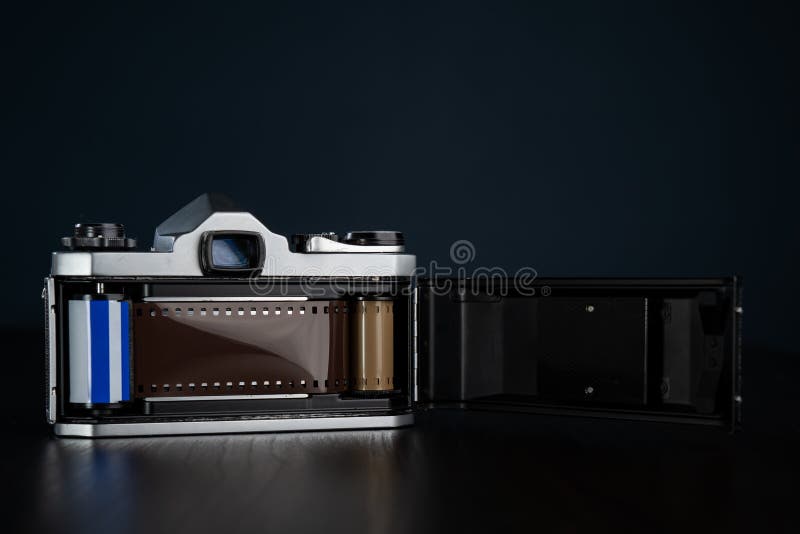 Old Classic Vintage Film Camera Open with Film Stock Image - Image of ...