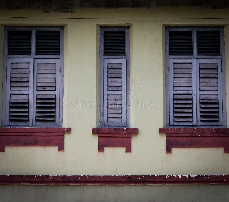 Old and Classic Wooden Window of a Malay House Stock Photo - Image of ...