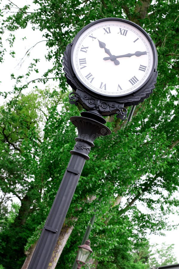 Old Classical Four-sided Street Clock Stock Photo - Image of circle ...