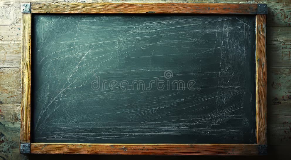Old Classroom Chalkboard with Chalk Marks and Dust from Erasers. Stock ...