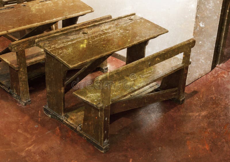 Old classroom interior stock image. Image of empty, teach - 108390815