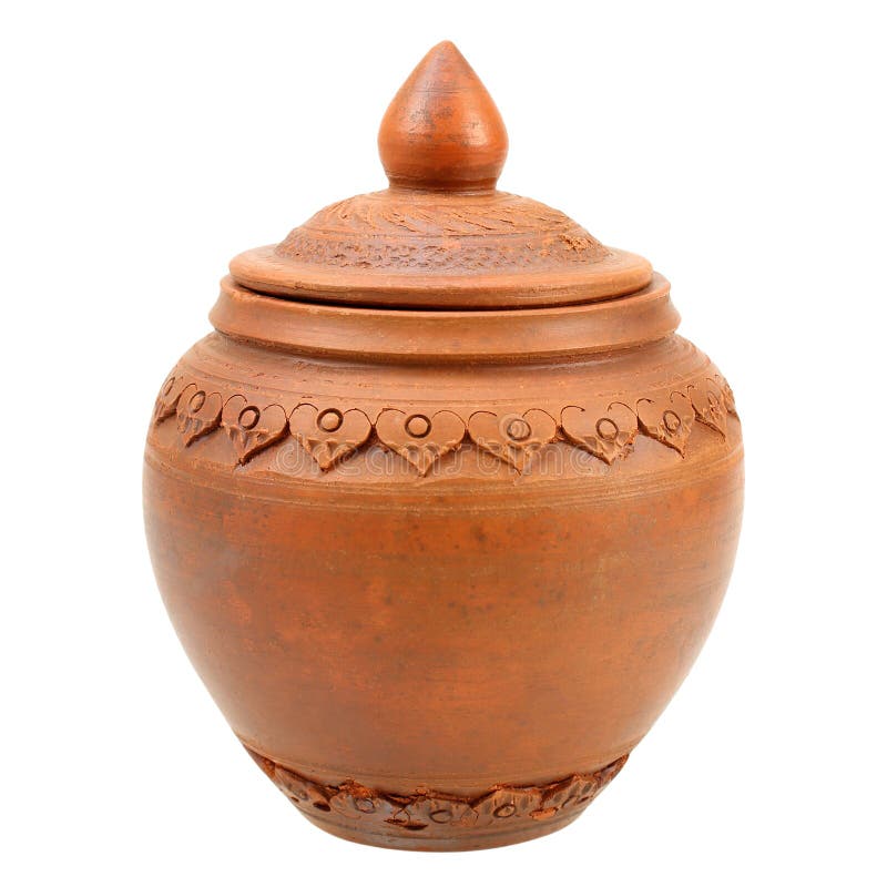 Earthenware Clay Pot Isolated on White Stock Photo - Image of craft ...