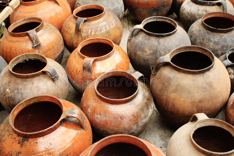 Old clay pots stock photo. Image of brown, market, collection - 254548562