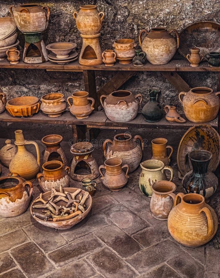Old clay pots stock image. Image of ceramic, retro, artefact - 23364837