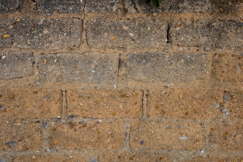 Old Clay Wall with Bricks Pattern and Mixed Pebbles Stock Photo - Image ...