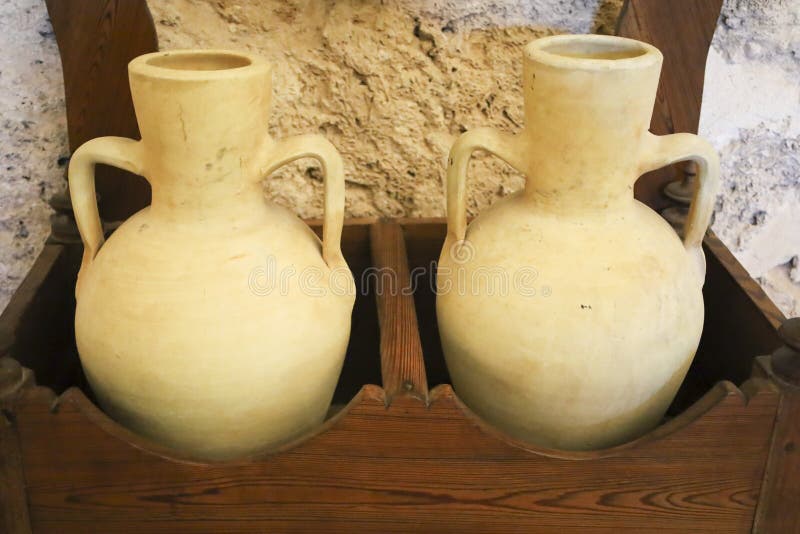 Old clay water jugs stock photo. Image of water, ceramic - 347397790