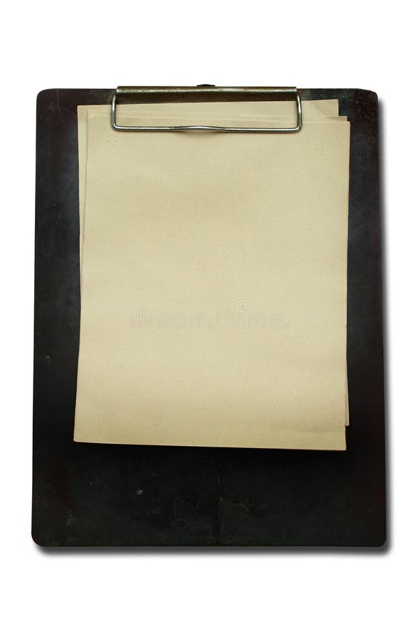 Old Clip Board with Old Paper Stock Photo - Image of advice, education ...