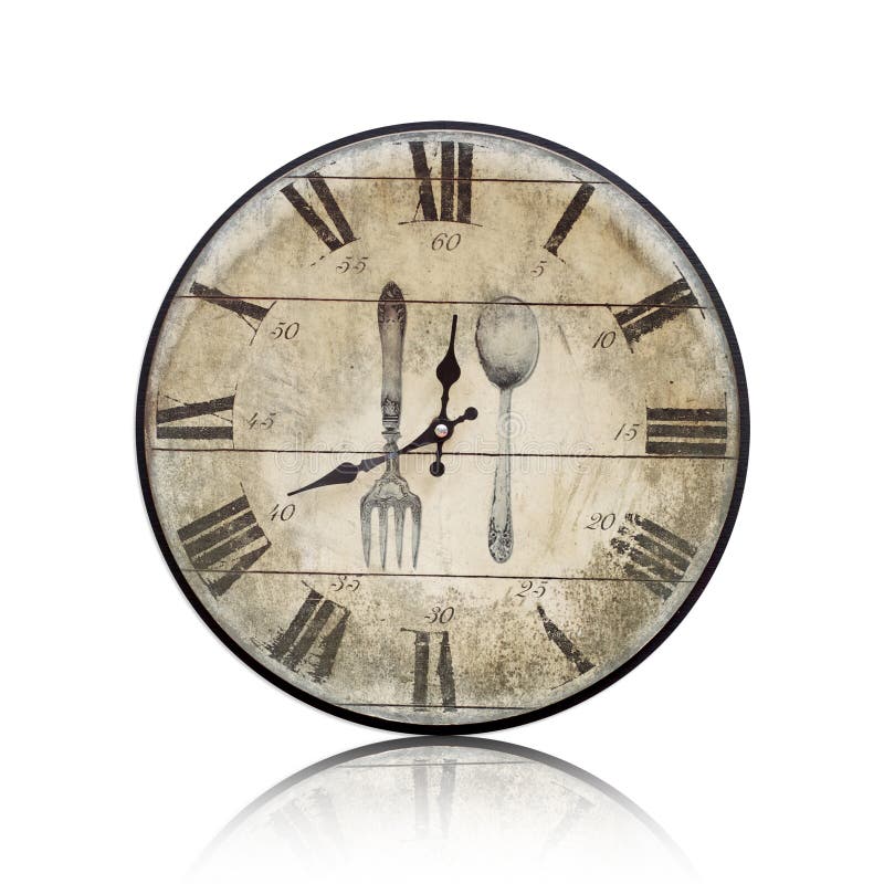 Round Old Style Wall Clock stock image. Image of numbers - 1663253