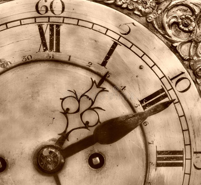 Old clock stock photo. Image of close, hour, monochrome - 7452336