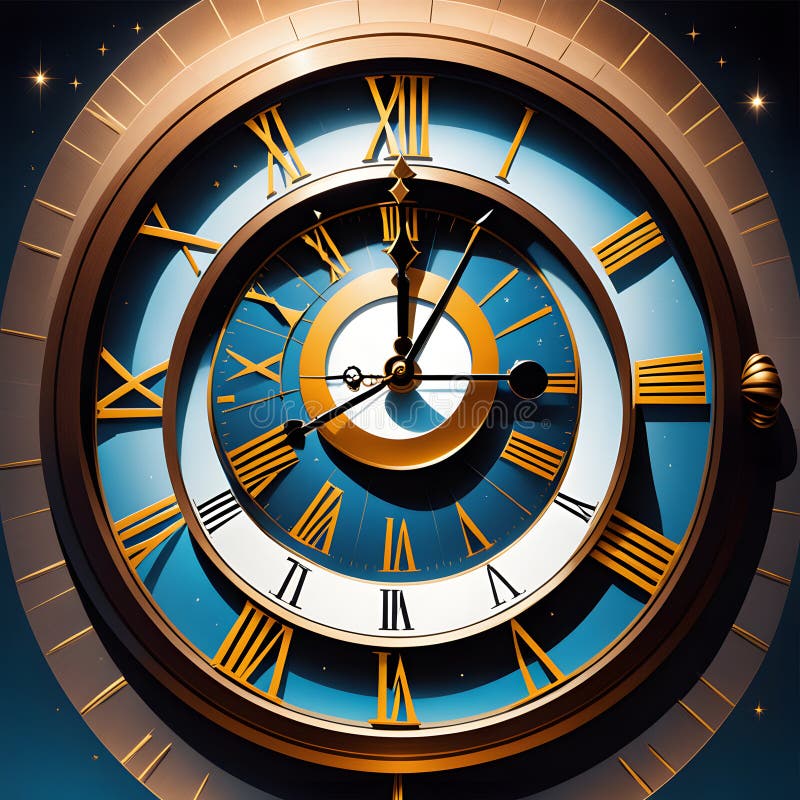 Old clock, AI-generatet stock illustration. Illustration of transient ...
