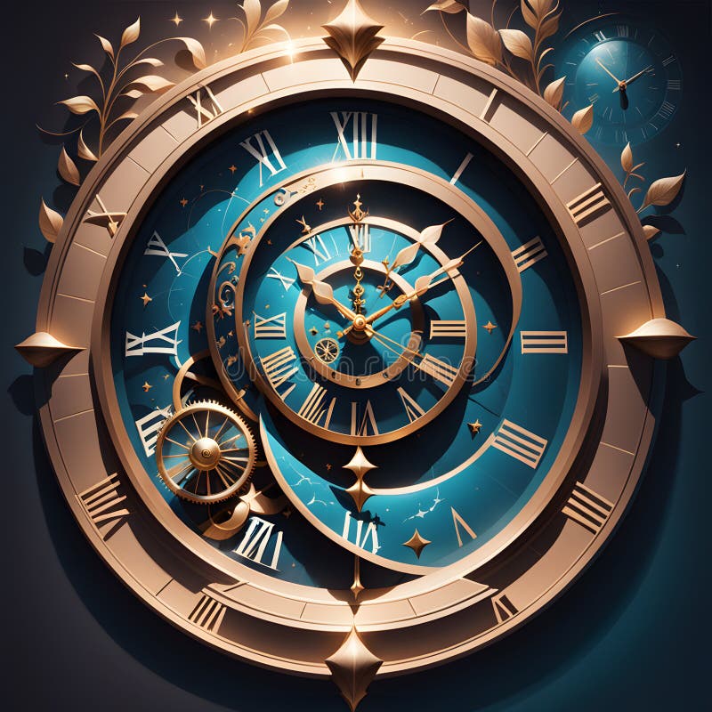 Old clock, AI-generatet stock illustration. Illustration of generatet ...