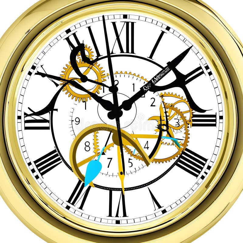 Old clock, AI-generatet stock illustration. Illustration of time ...