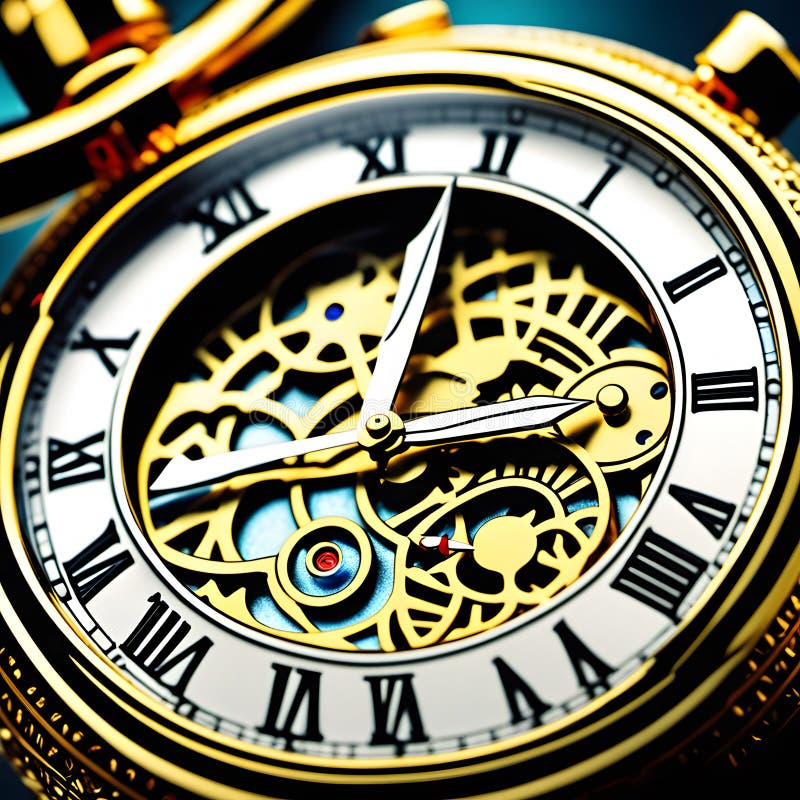 Old clock, AI-generatet stock illustration. Illustration of dial ...