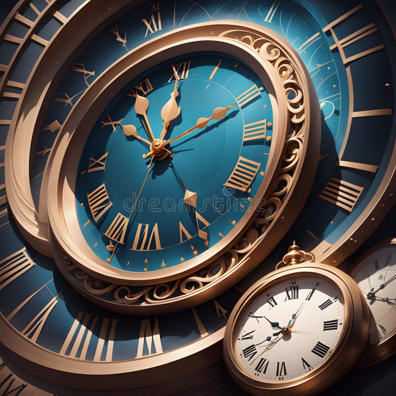 Old clock, AI-generatet stock illustration. Illustration of ...